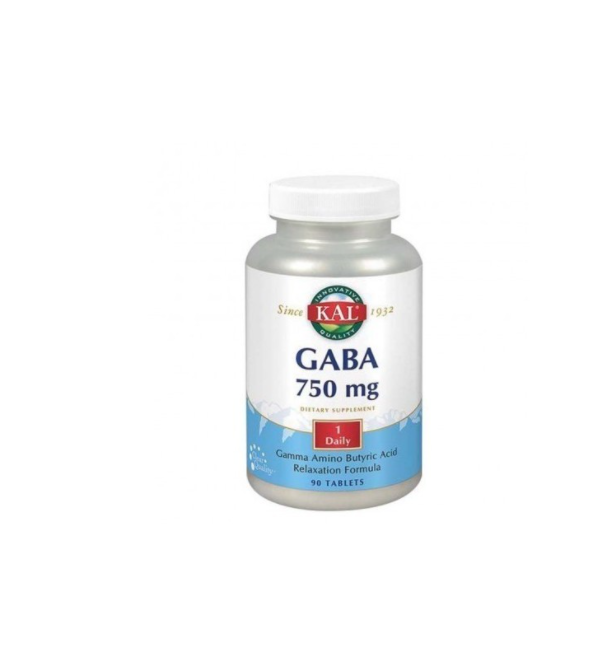 GABA 750mg de KAL - Solaray 90 comprimidos – Suplementos Médicos Europe