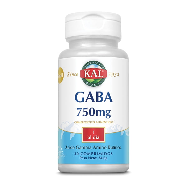 GABA 750mg de KAL - Solaray 30 cápsulas – Suplementos Médicos Europe